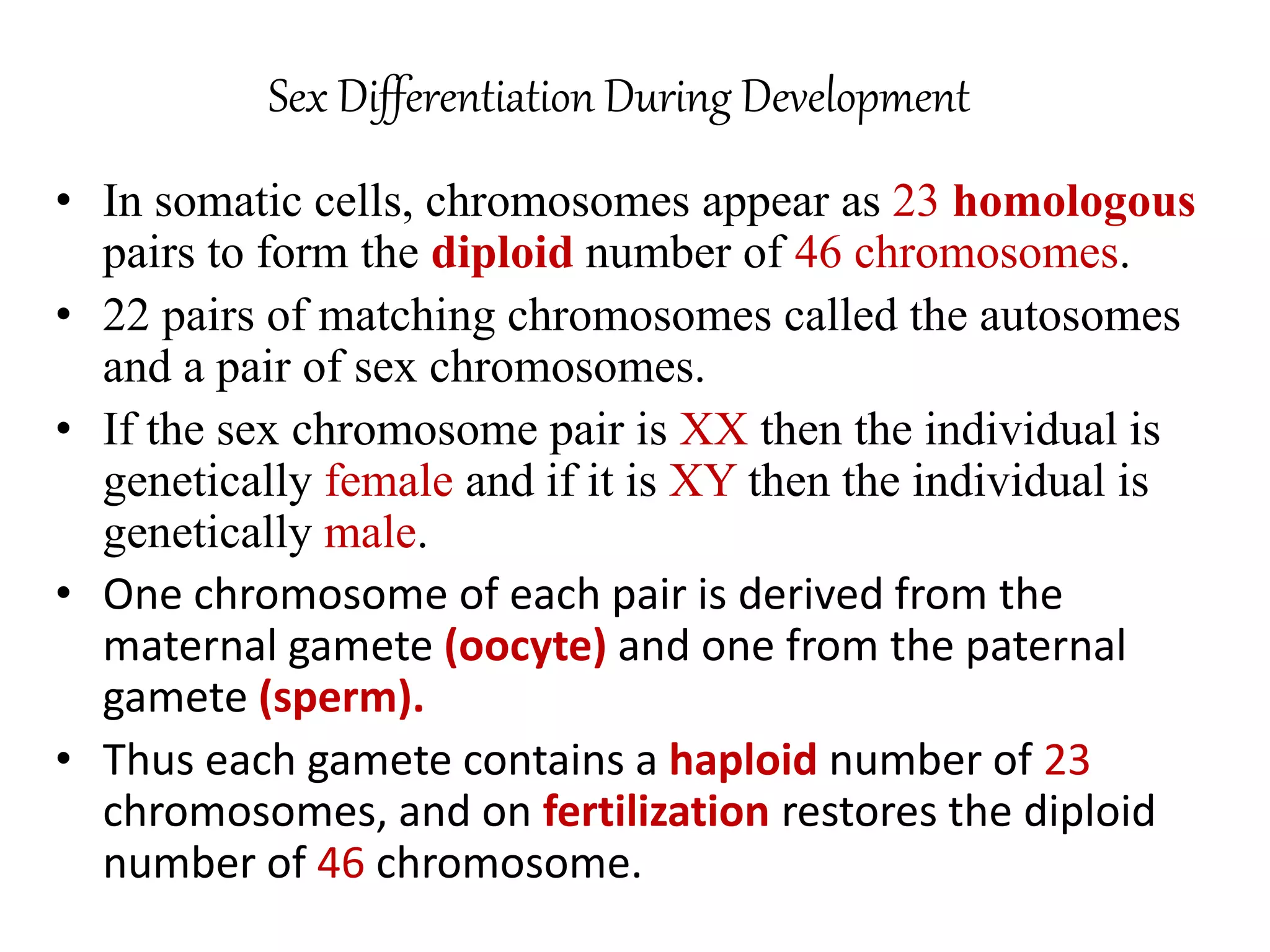 Sexual Differentiation During Development and Gonadal Dysgenesis | PPTX