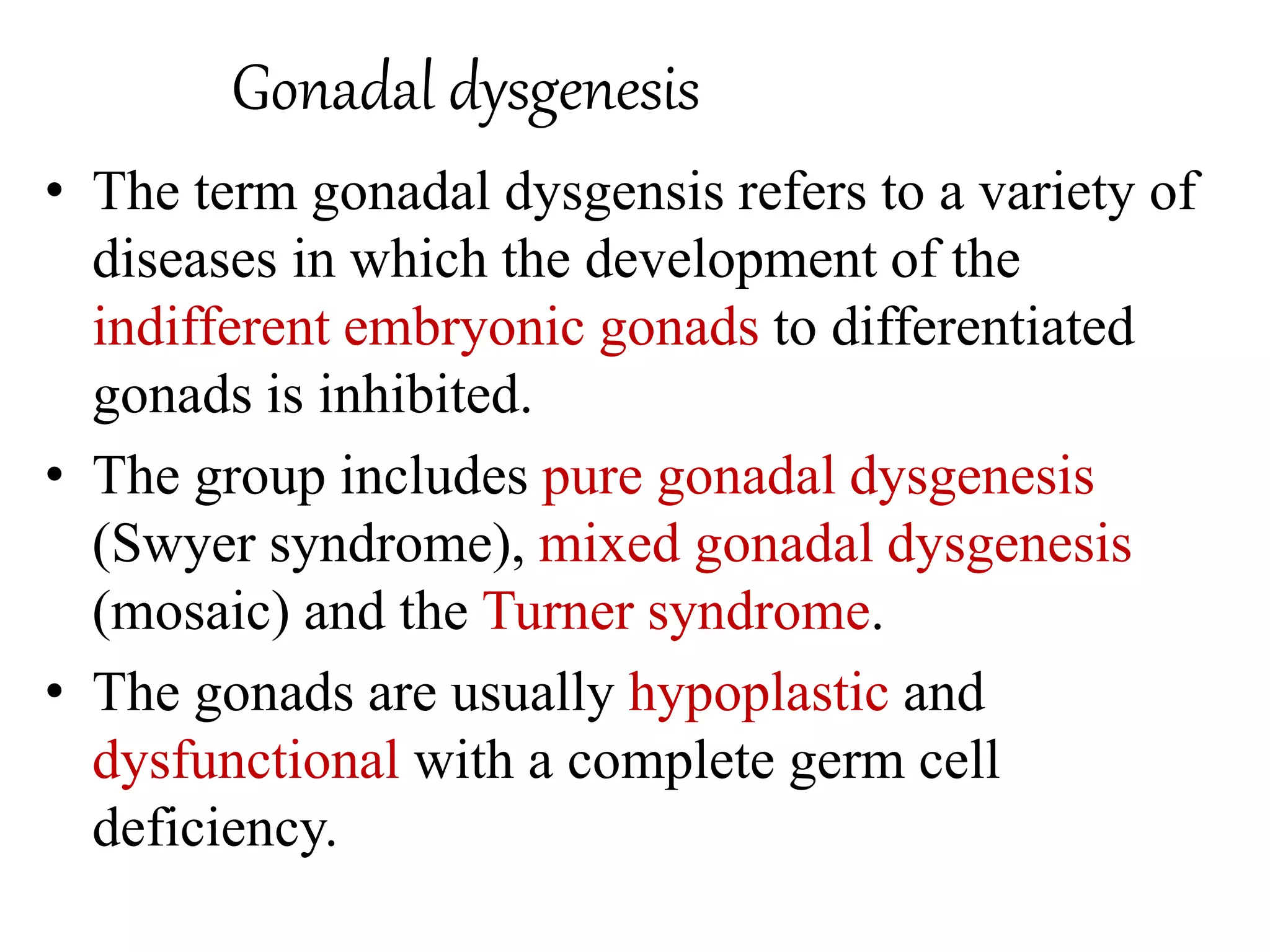 Sexual Differentiation During Development and Gonadal Dysgenesis | PPTX