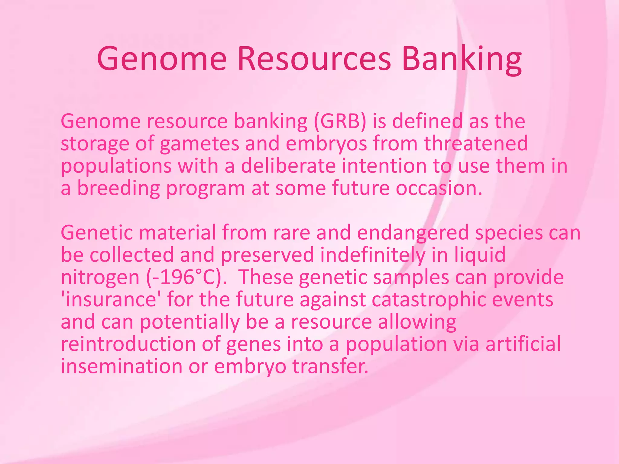 Reproductive Biotechnologies for Endangered Mammalian Species | PPTX