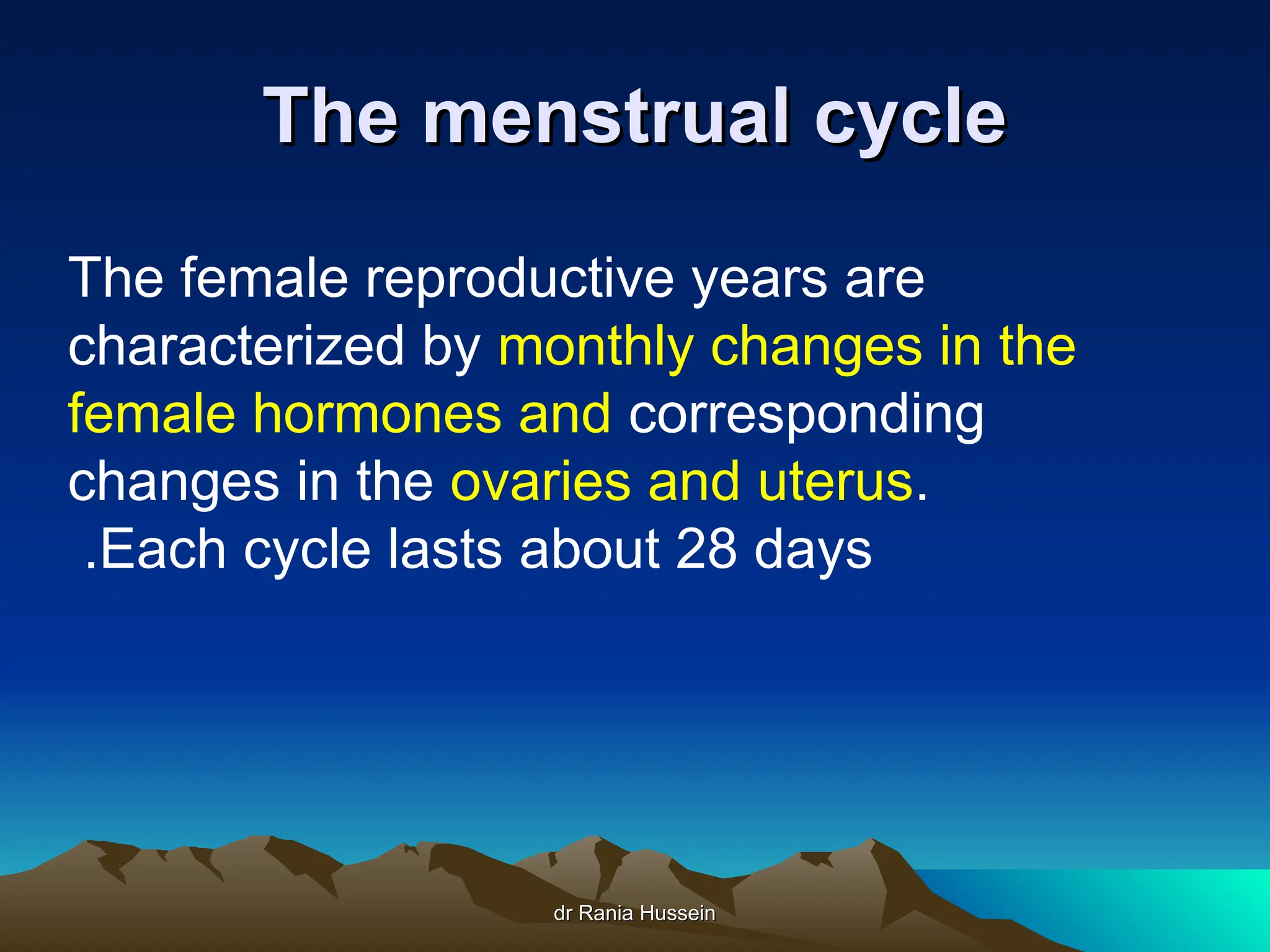 reproductive cycle human Anatomy menstr. | PPT