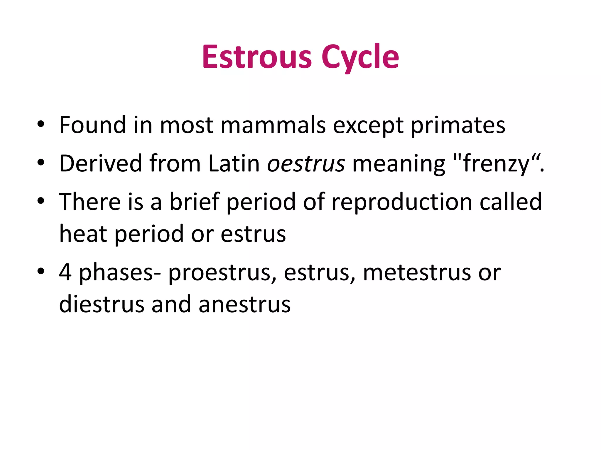 Reproductive cycles in mammals | PPTX
