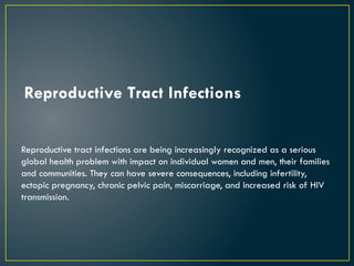 Reproductive disorders with details including sign and symptoms with ...