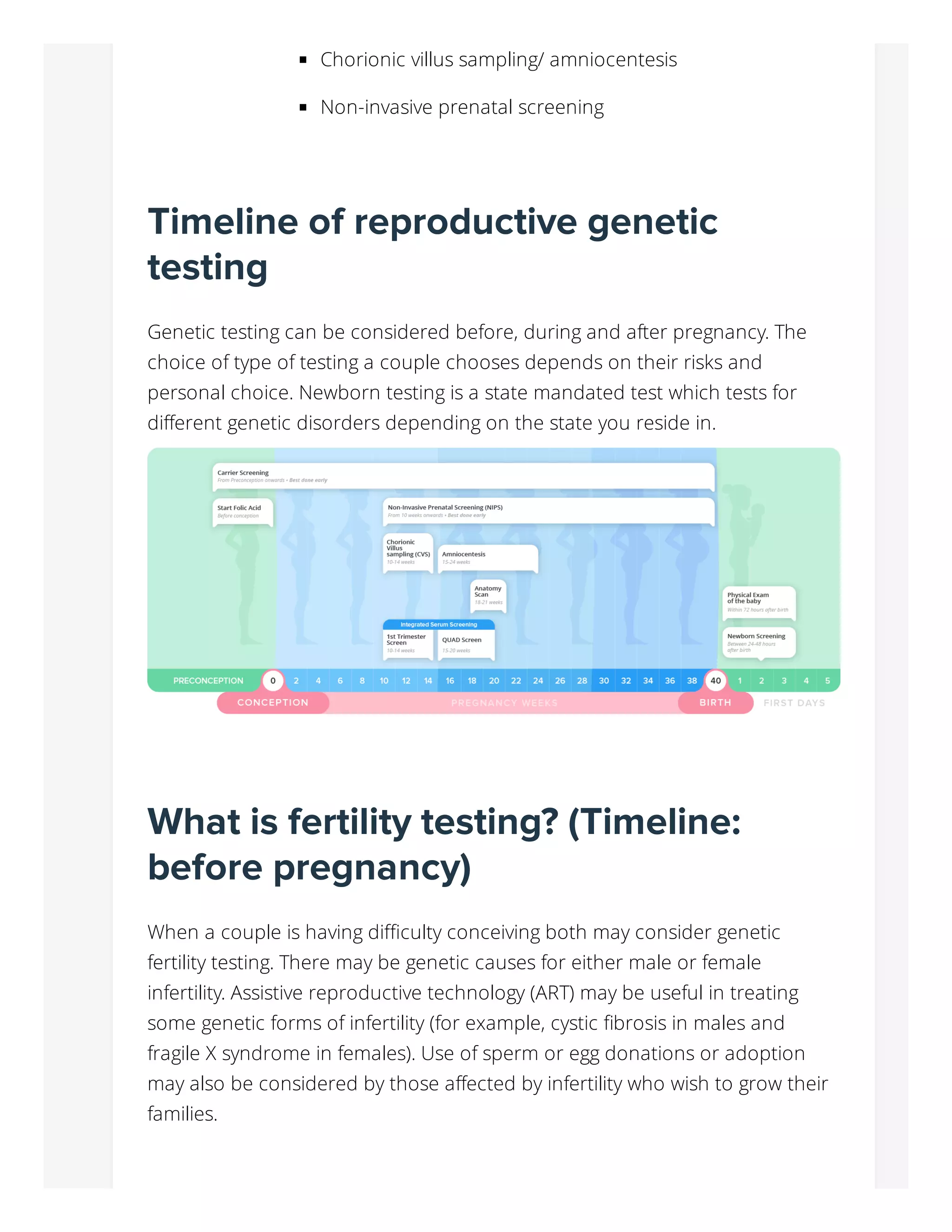 Reproductive Genetics: Introduction to Genetic Testing Options | PDF