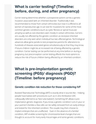 Reproductive Genetics: Introduction to Genetic Testing Options | PDF