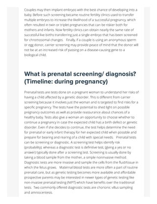 Reproductive Genetics: Introduction to Genetic Testing Options | PDF