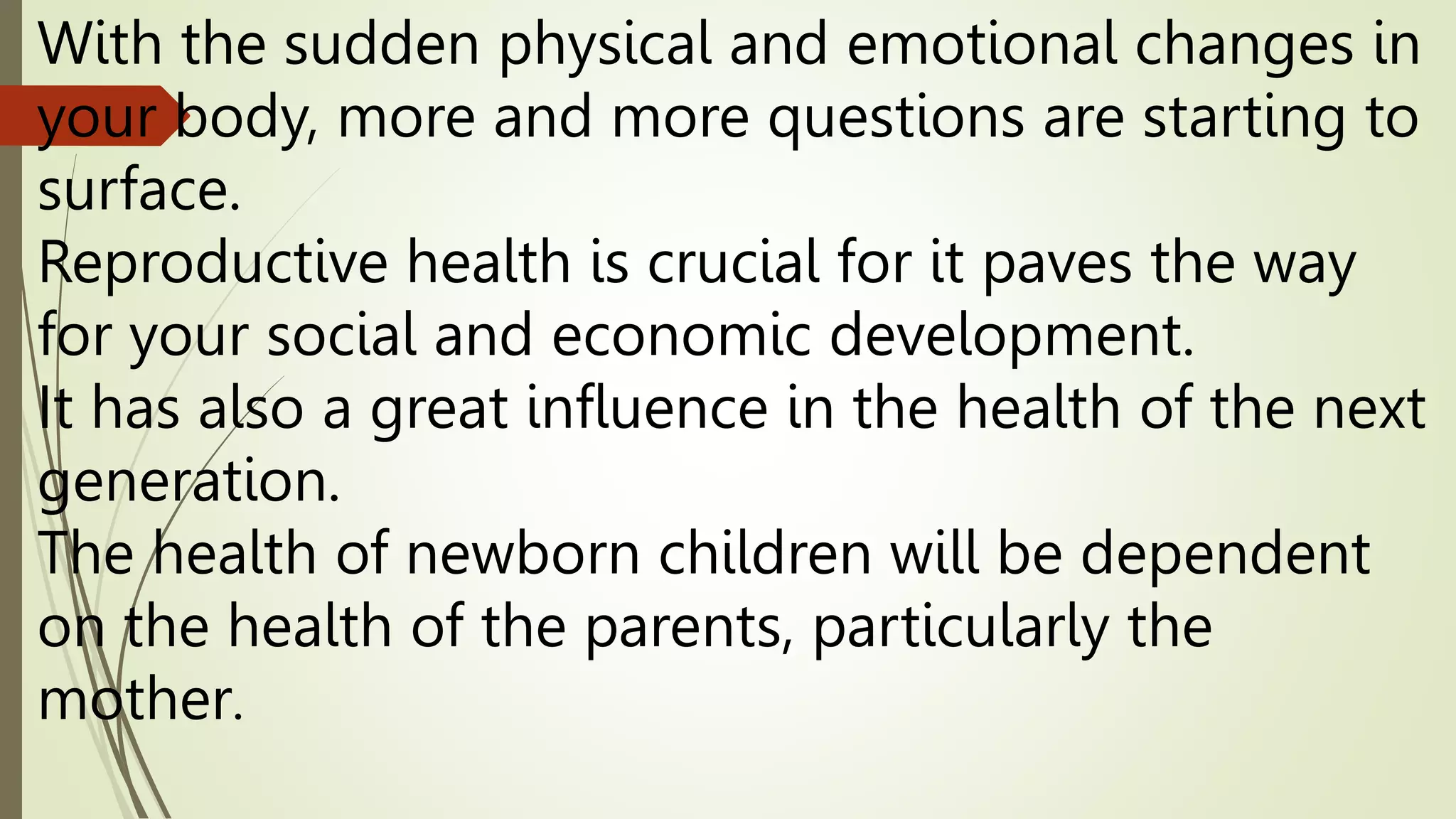 reproductive health.pptx | Infectious Diseases | Diseases and Conditions
