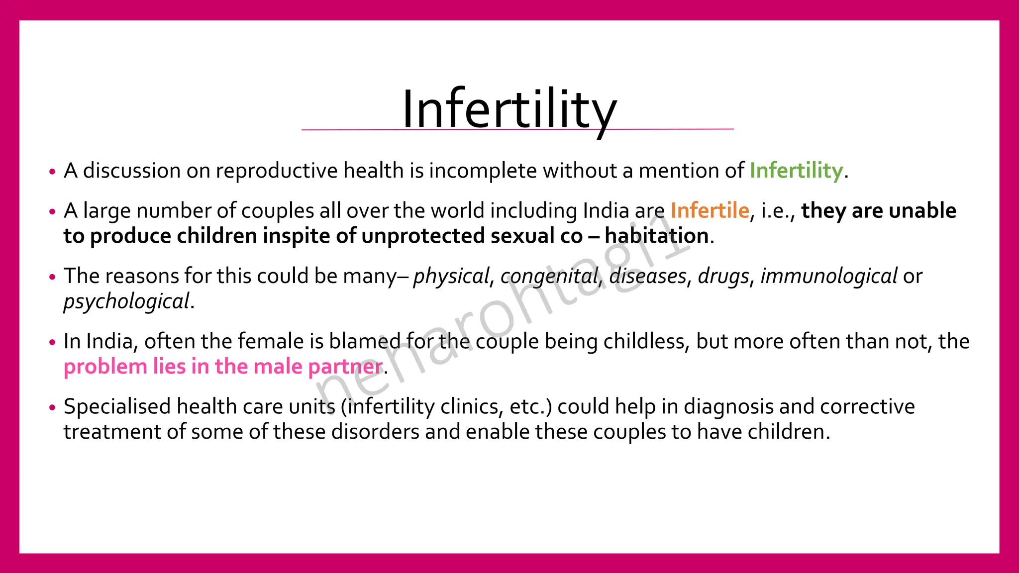 Reproductive Health Class 12th CBSE NCERT | PDF