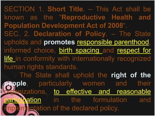 RH Bill in the Philippines | PPTX