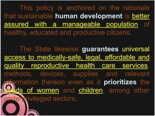 RH Bill in the Philippines | PPTX