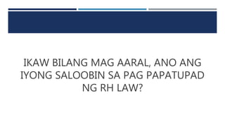 Reproductive health law ppt | PPTX