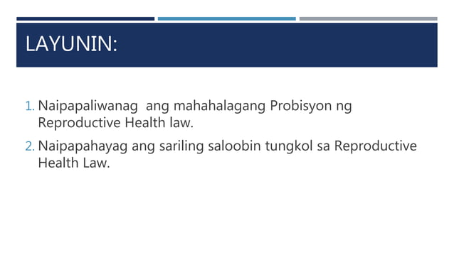 Reproductive health law ppt | PPTX