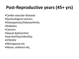 Reproductive health lifecycle approach | PPTX