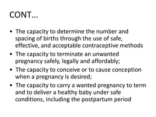 Reproductive health lifecycle approach | PPTX