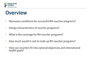 RH Vouchers and Health Systems | PPTX