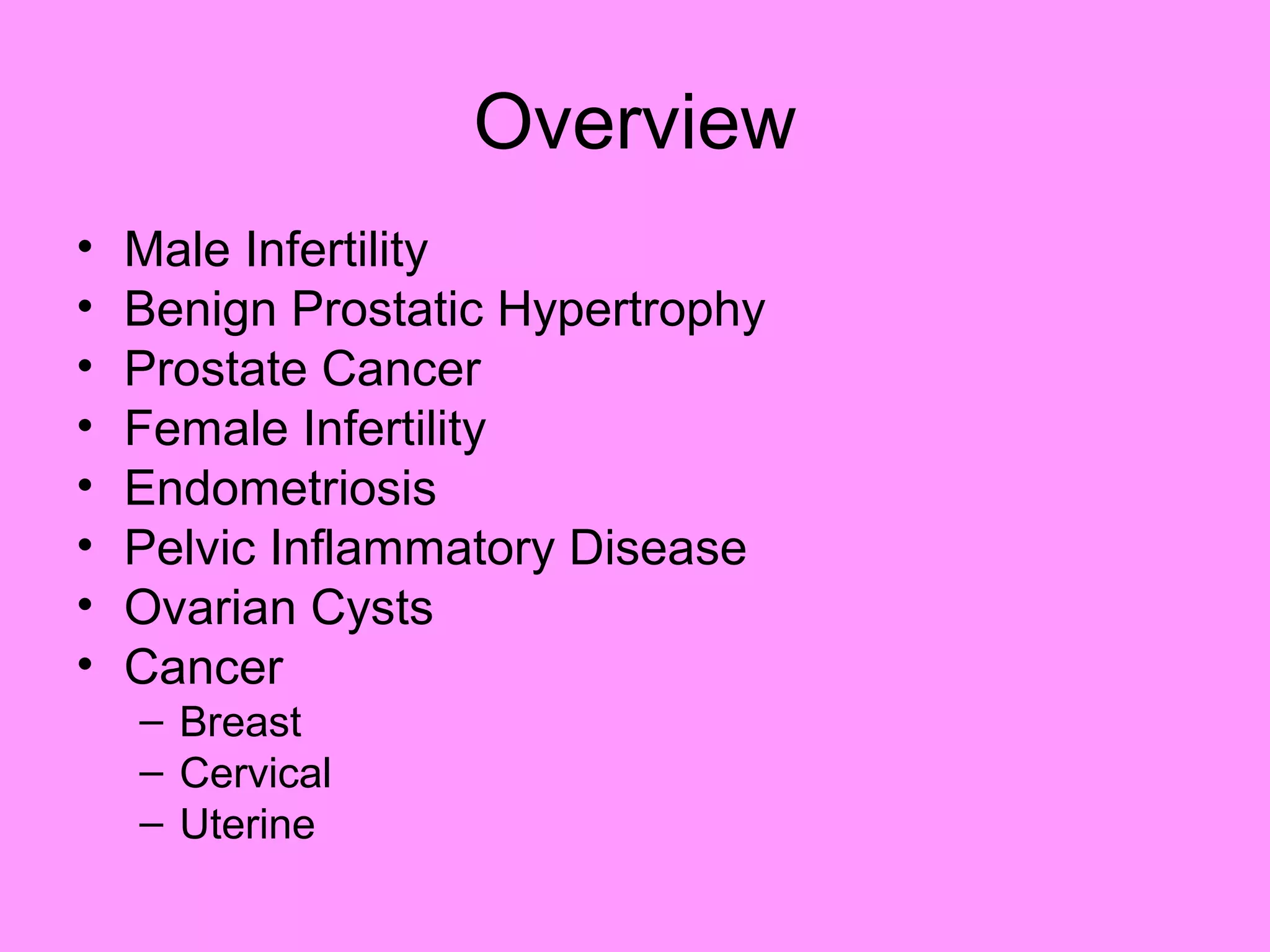 Reproductive System Disorders | PPT
