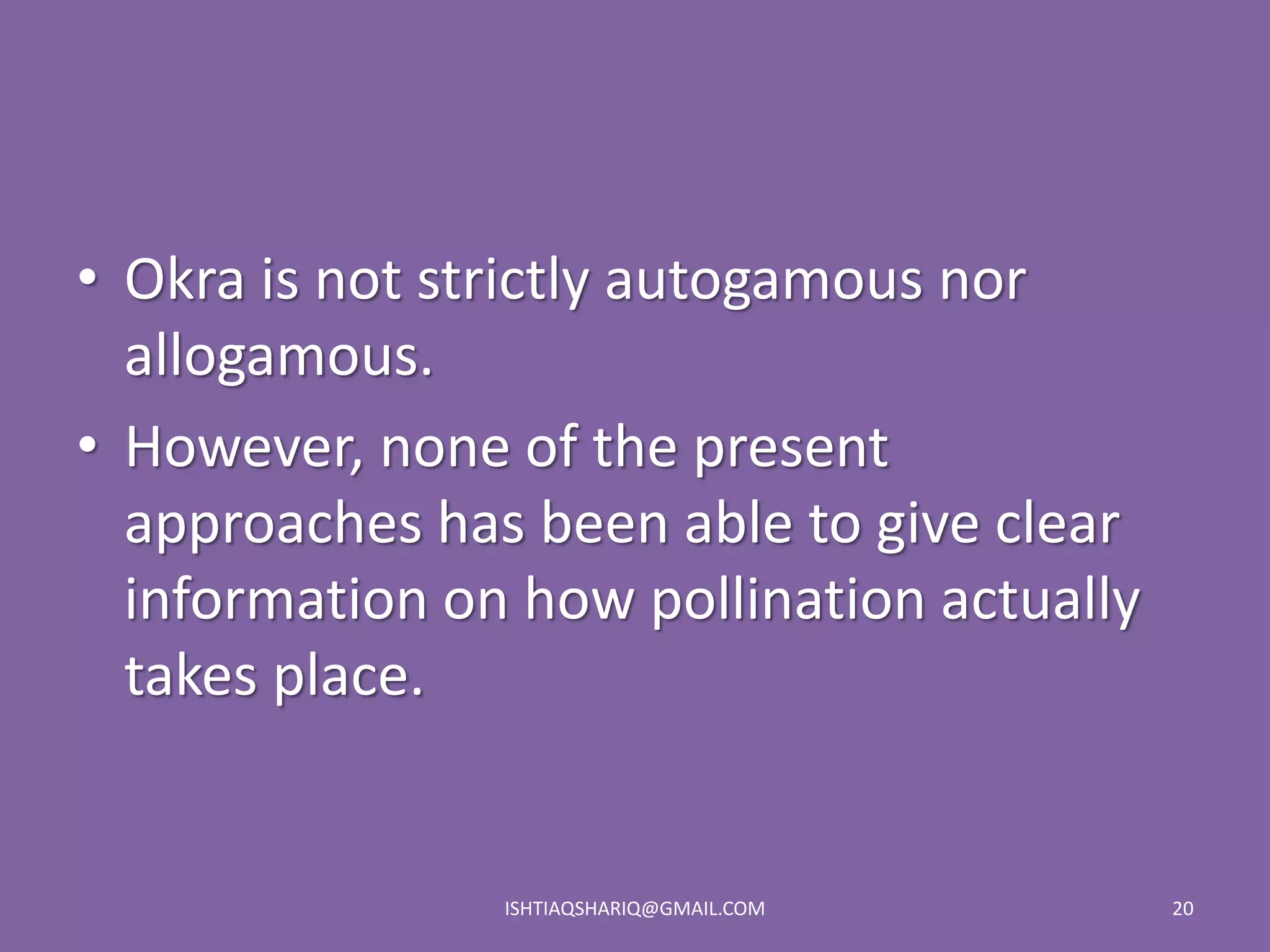 Reproductive system of okra | PDF