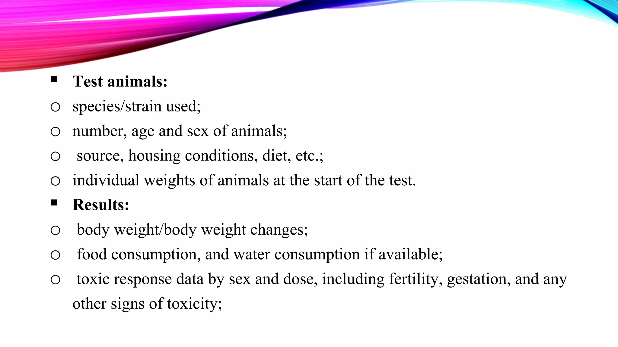 Reproductive toxicology studies ACCORDING TO OECD guidlines 422 | PPTX