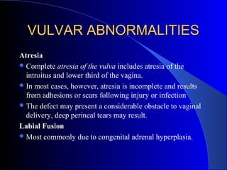 Reproductive tract anomalies | PPT