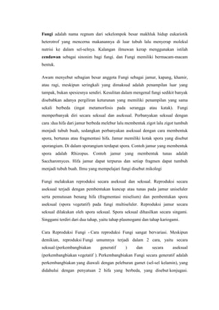 Reproduksi Fungi | PDF