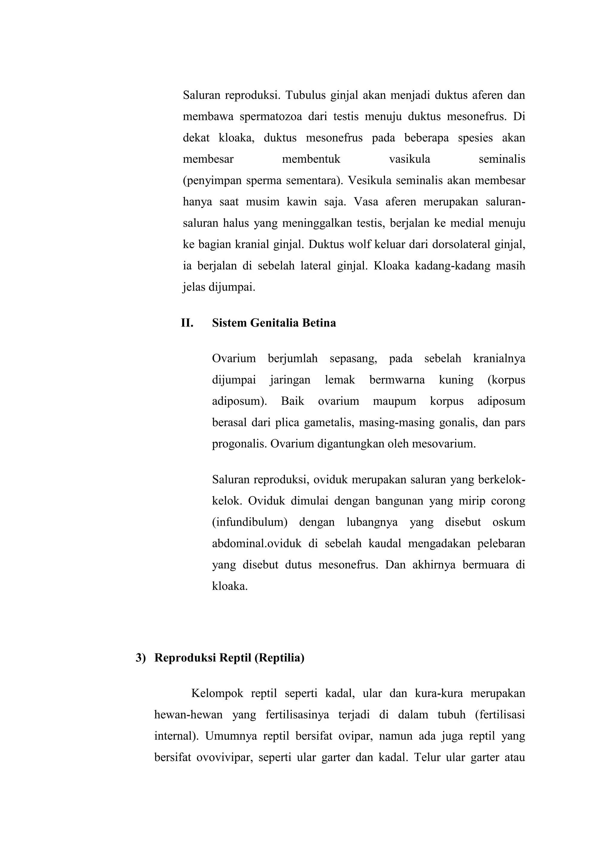 Reproduksi pada hewan vertebrata | PDF
