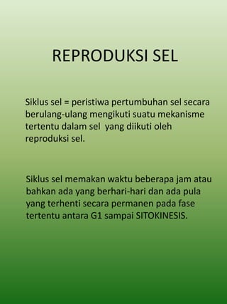 Reproduksi sel | PPTX