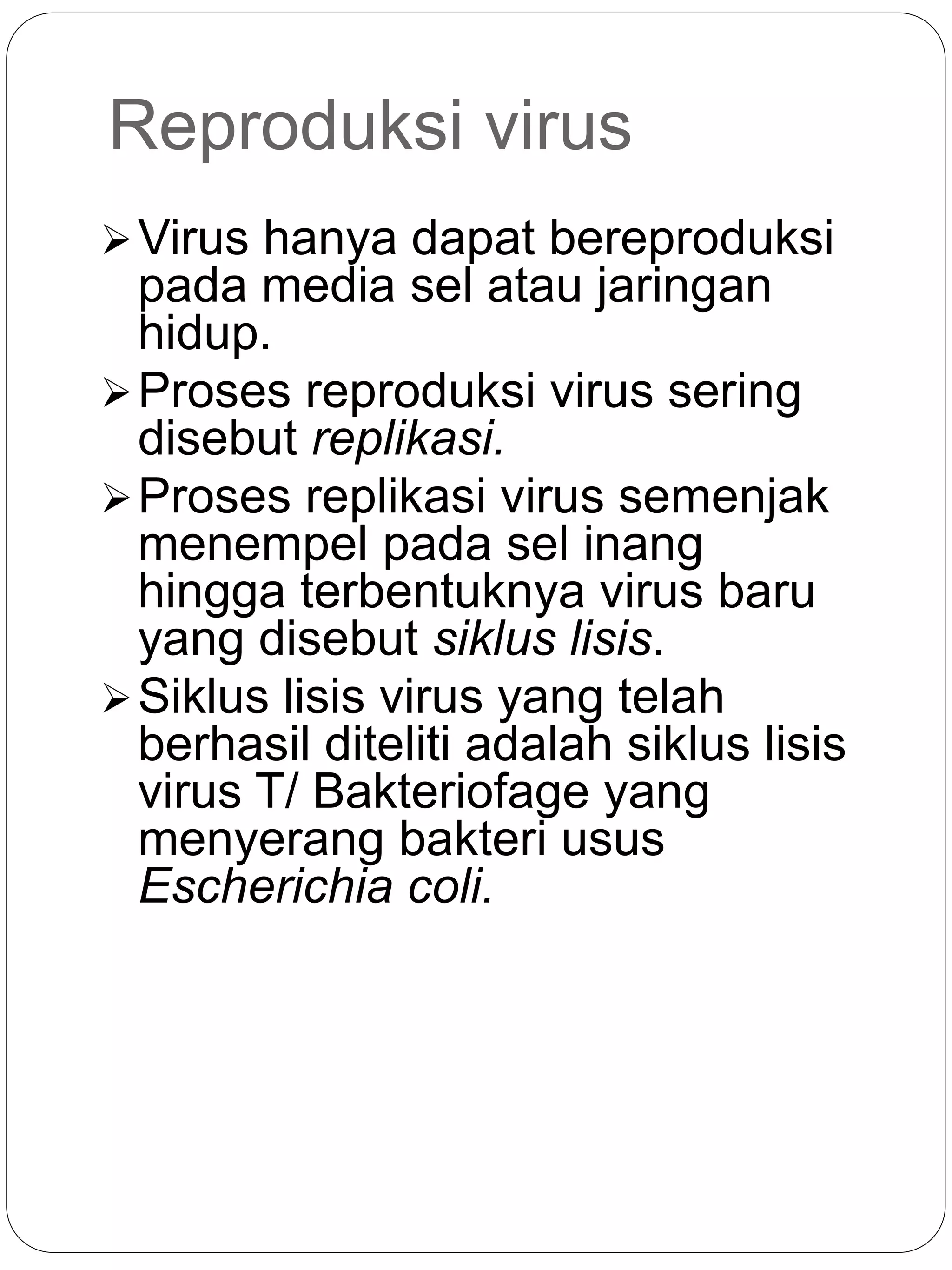 Reproduksi virus. bag.2 | PPT
