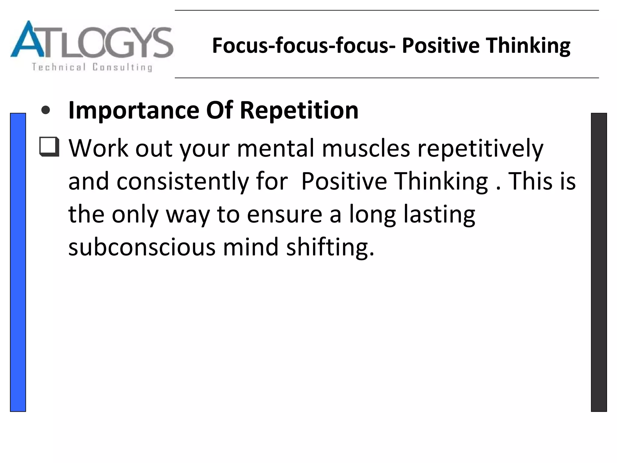 Reprogram your mind for Positive Thinking | PPT