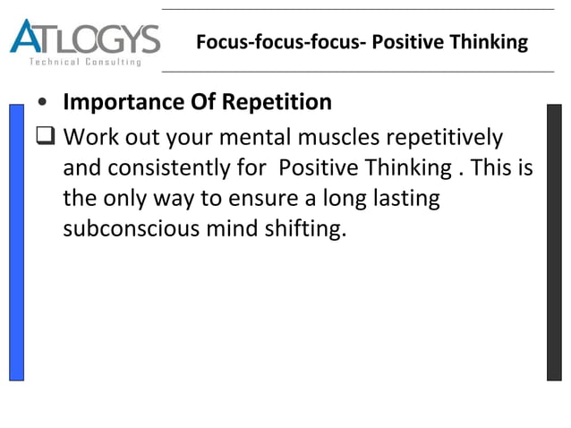 Reprogram your mind for Positive Thinking | PPT