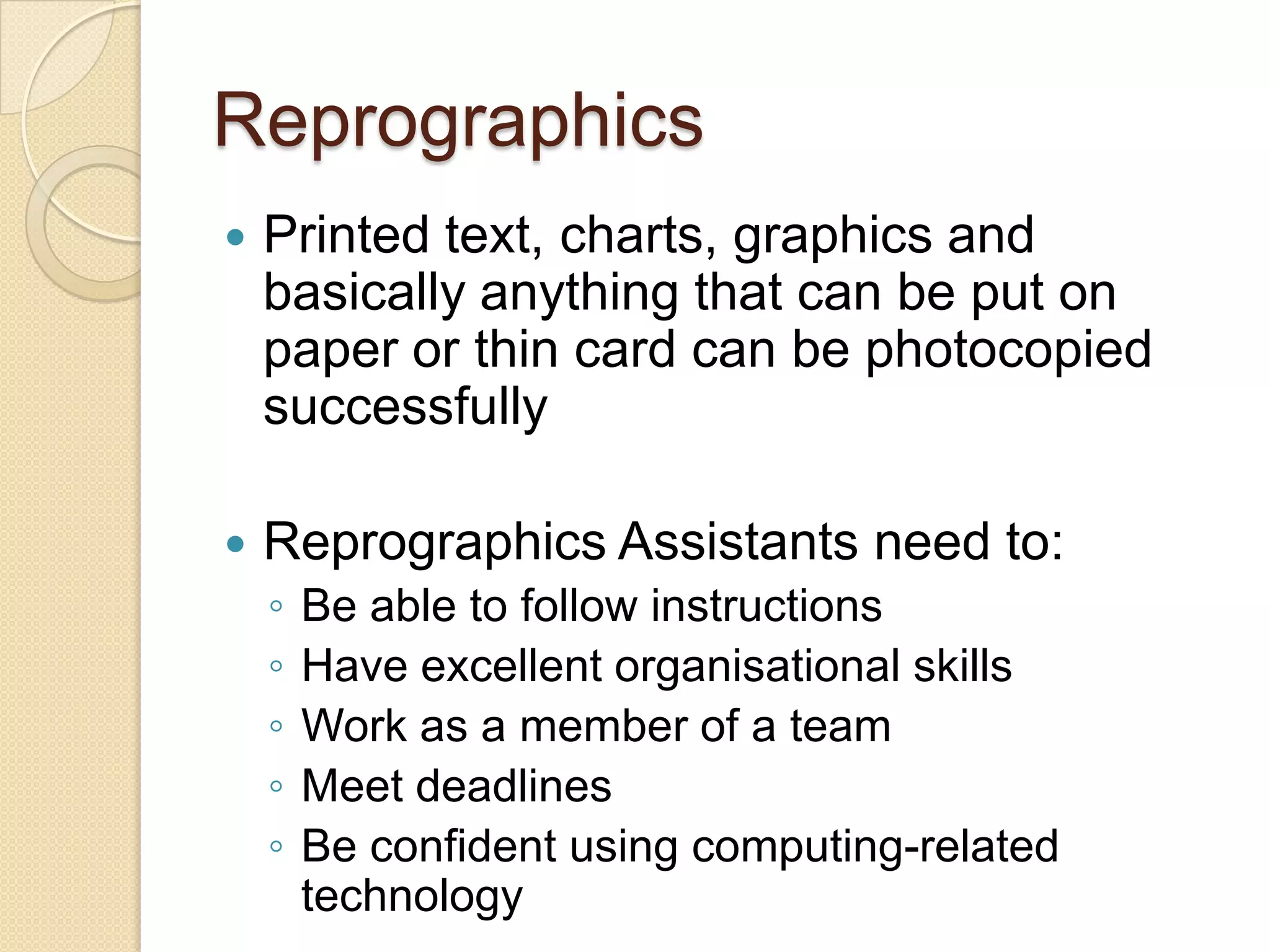 Reprographics powerpoint | PPT