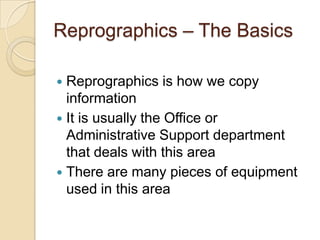 Reprographics powerpoint | PPT