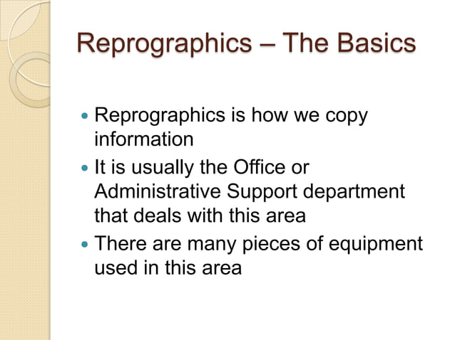 Reprographics powerpoint | PPT