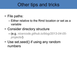 Reproducible research (and literate programming) in R | PPTX | Desktop ...