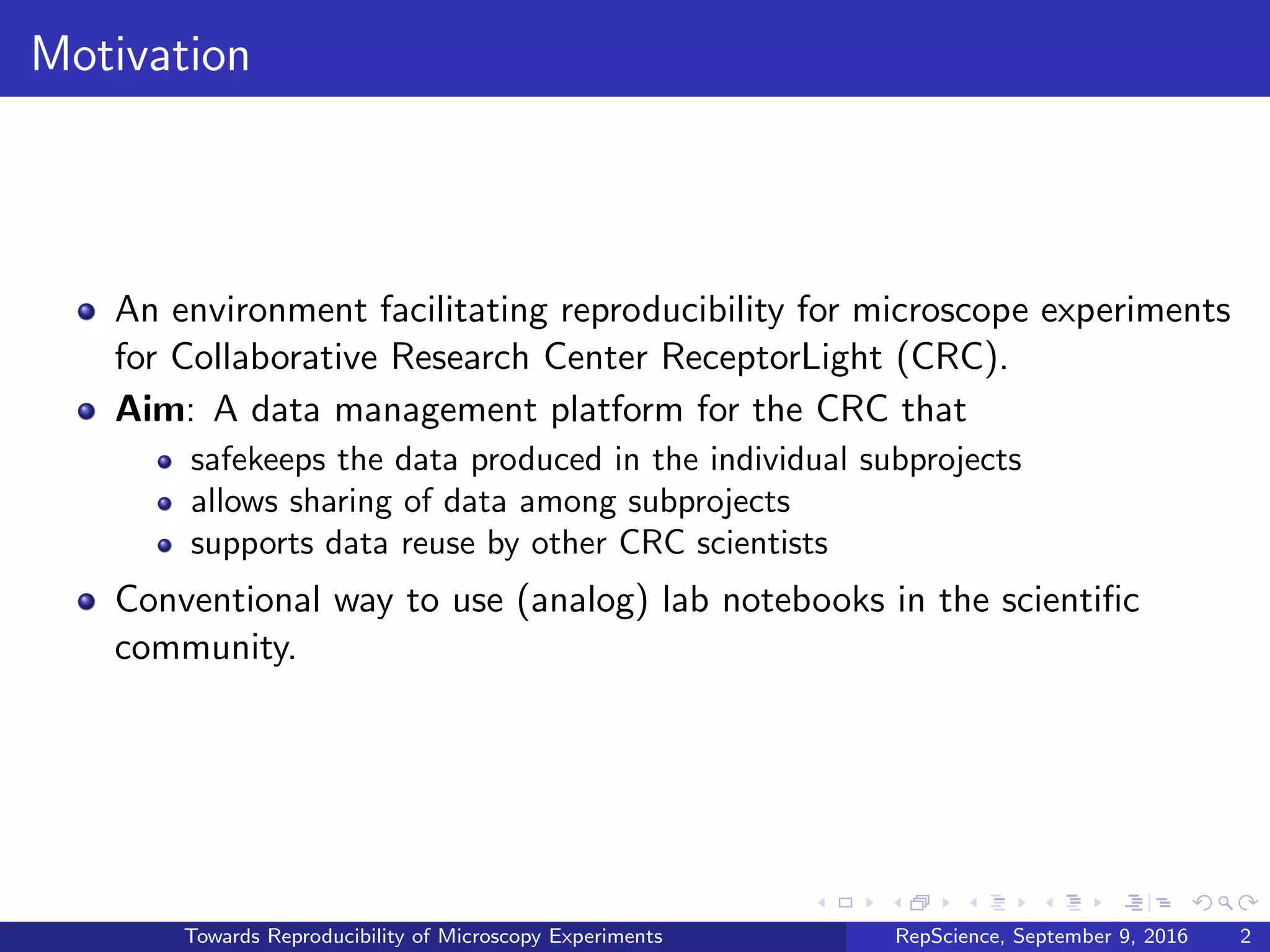 Towards Reproducibility of Microscopy Experiments | PDF