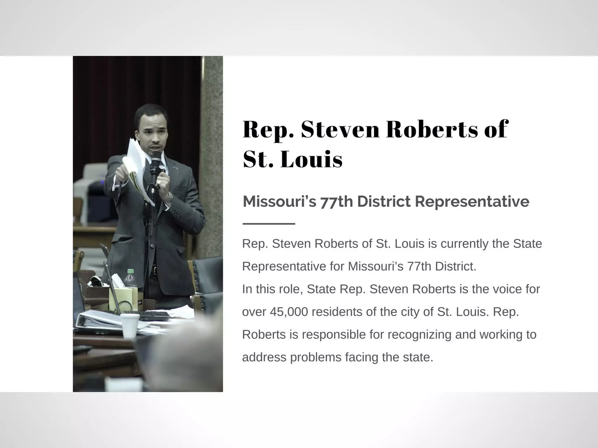Rep Steven Roberts of St Louis - Dedicated to His Constituents | PPT