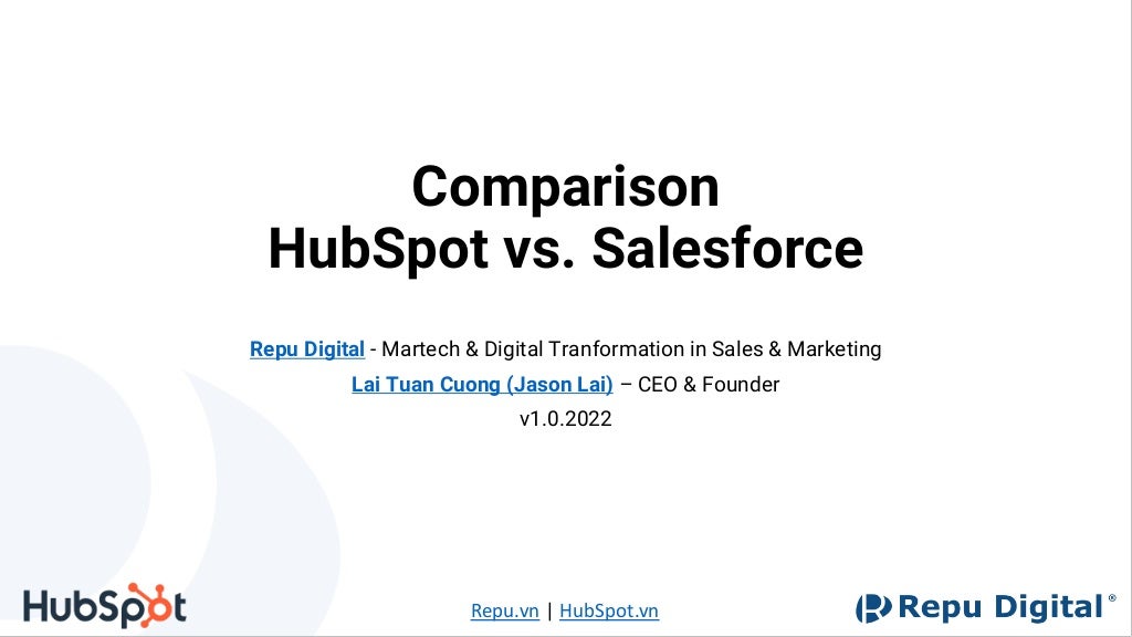 Comparison HubSpot & Salesforce-So sánh 2022 | PPT