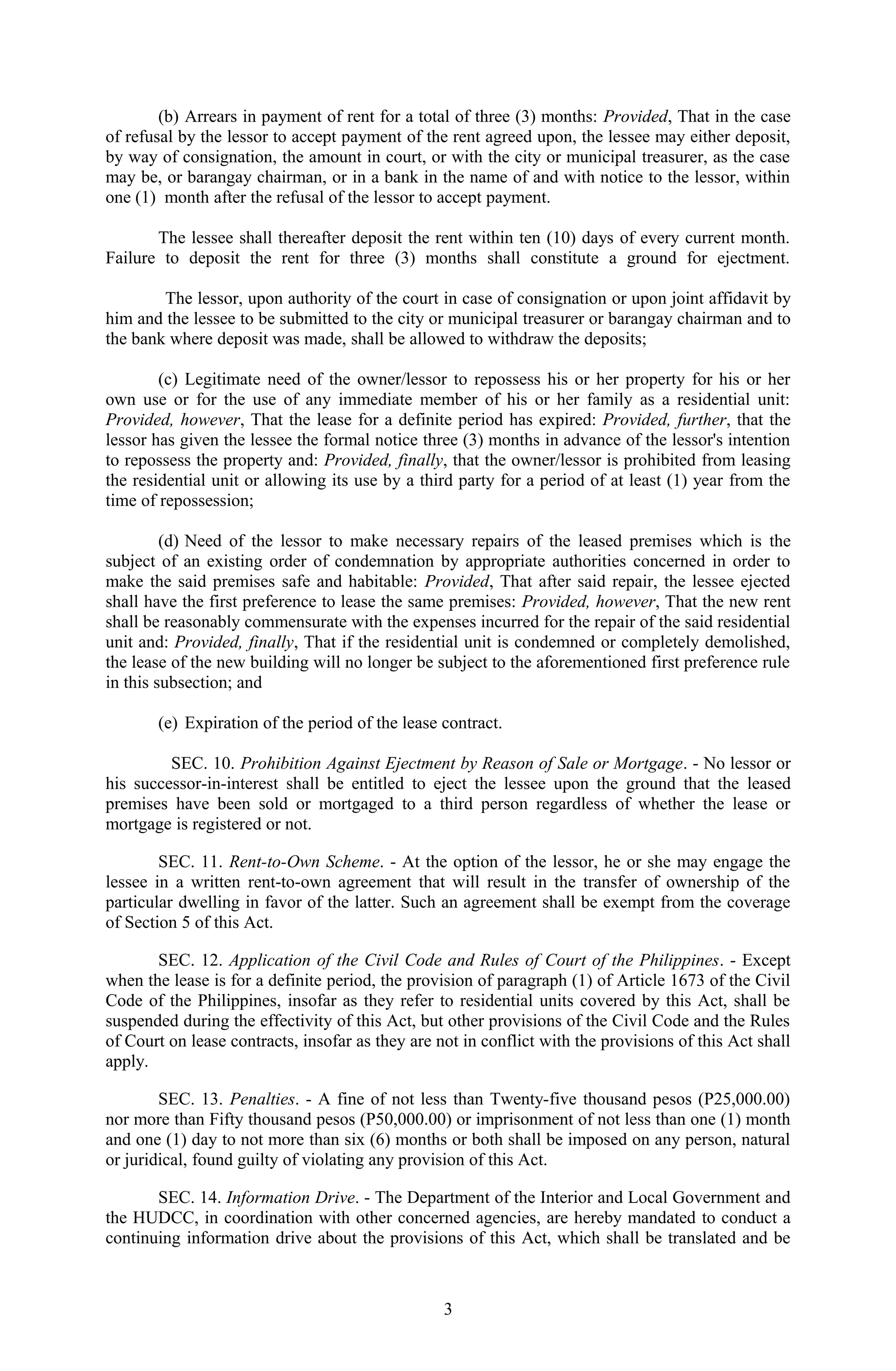 Republic act-no-9653-rent-control-act-2009 | PDF