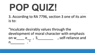 Republic act 7796 PPT | PPTX