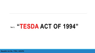 Republic act 7796 PPT | PPTX