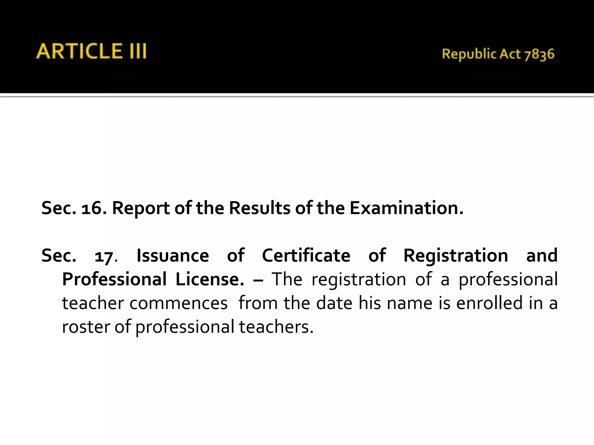 Republic act 7836 | PPTX