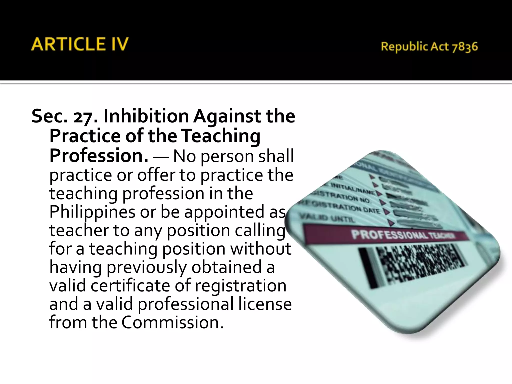 Republic act 7836 | PPTX