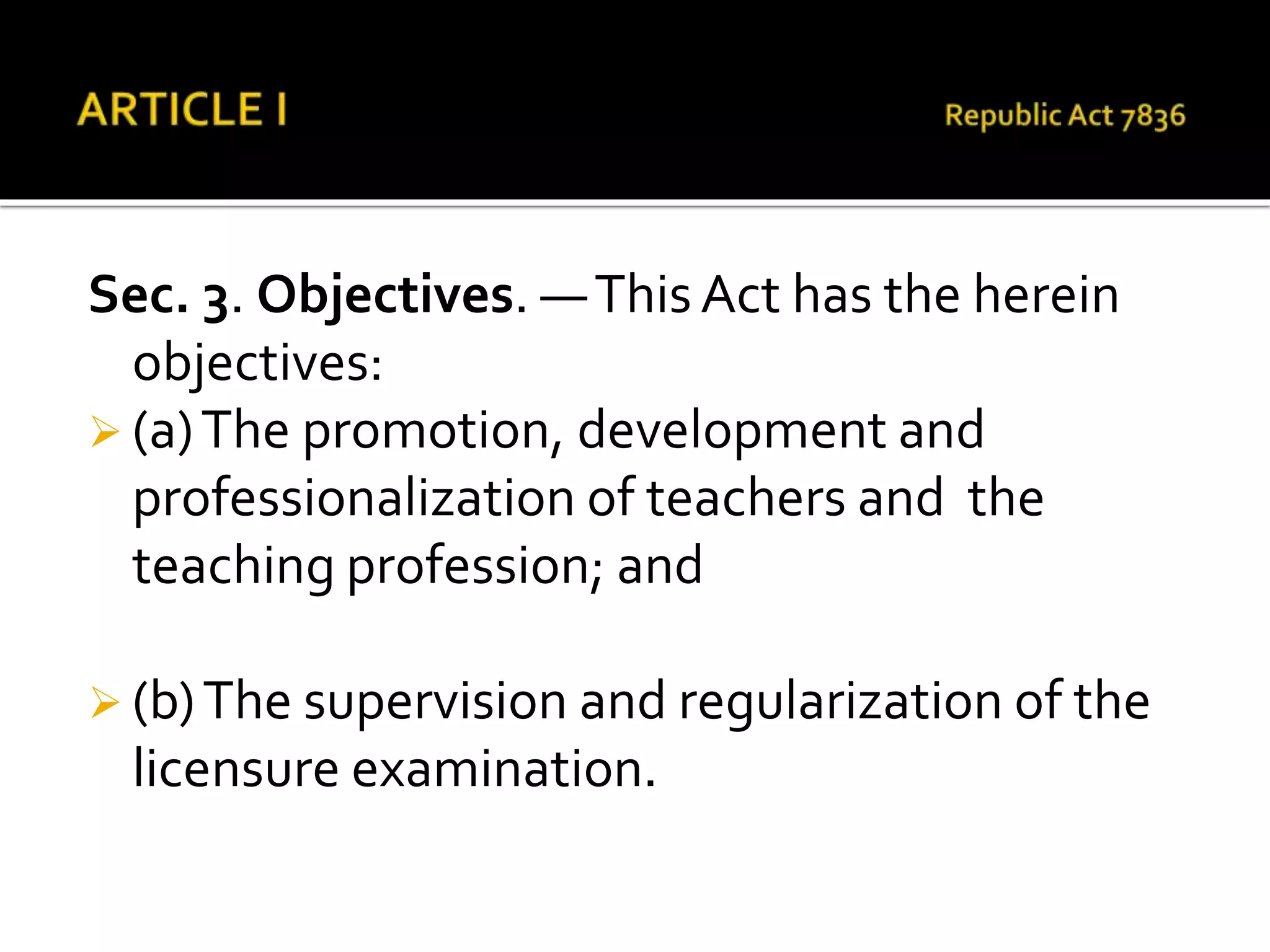 Republic act 7836 | PPTX