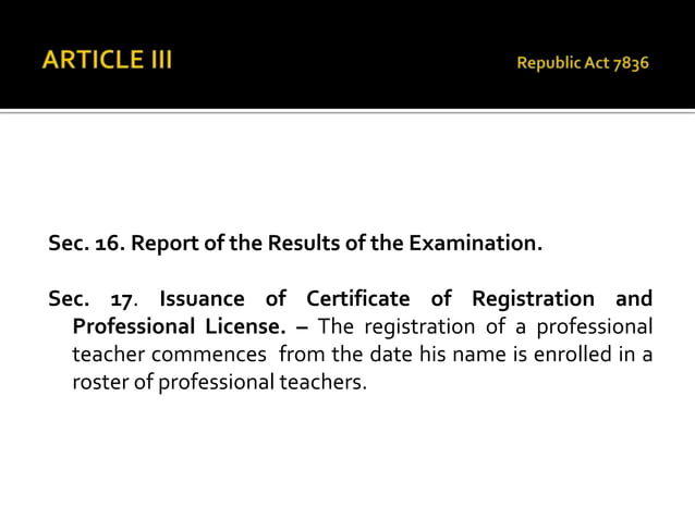 Republic act 7836 | PPTX