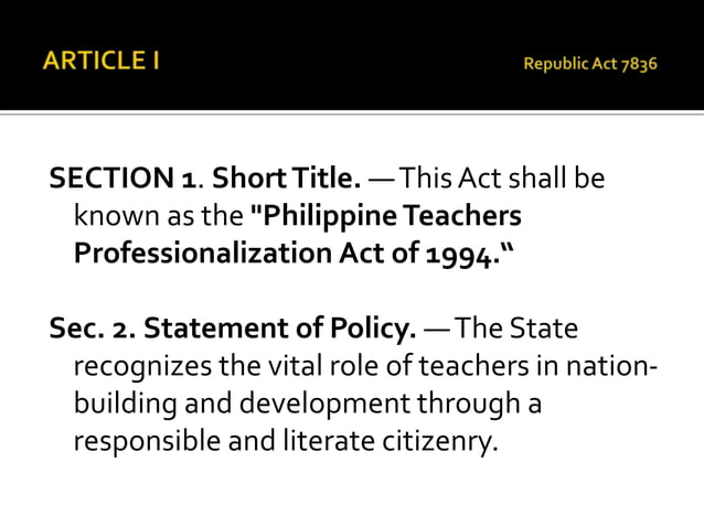 Republic act 7836 | PPTX