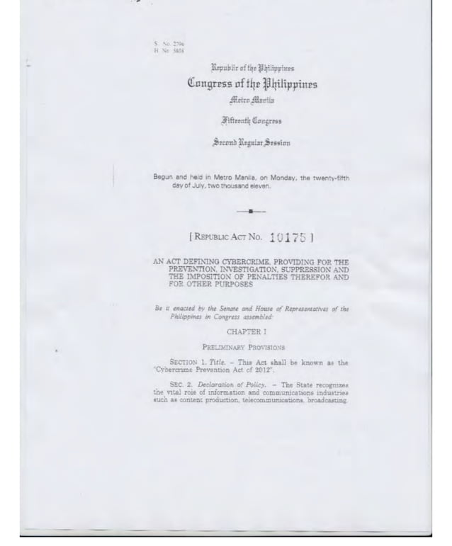 Philippines Republic act no. 10175 | PDF