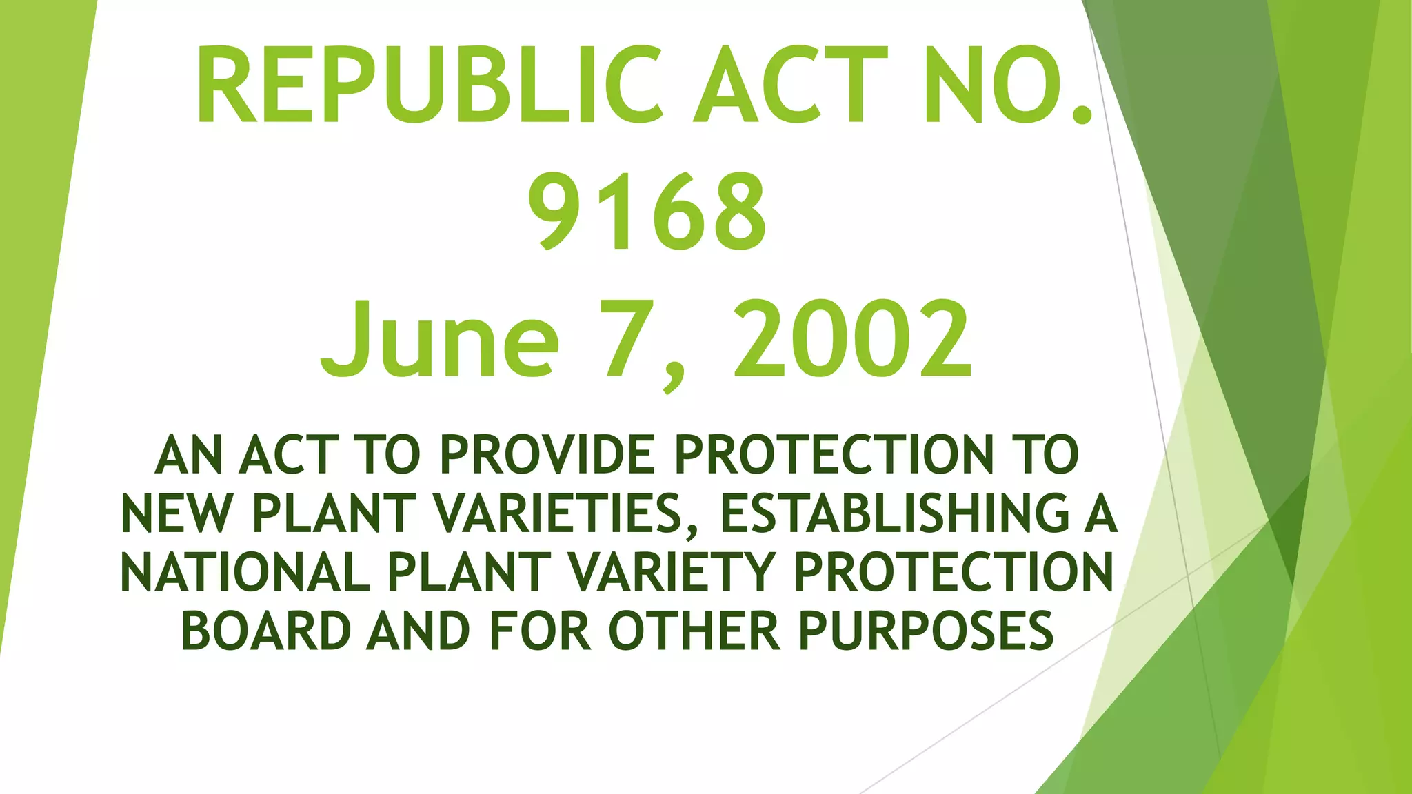 Agricultural Republic acts | PPT