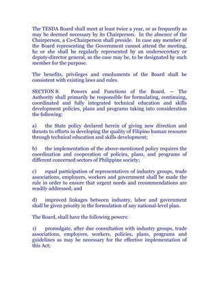 Republic act no. 7796 | PDF