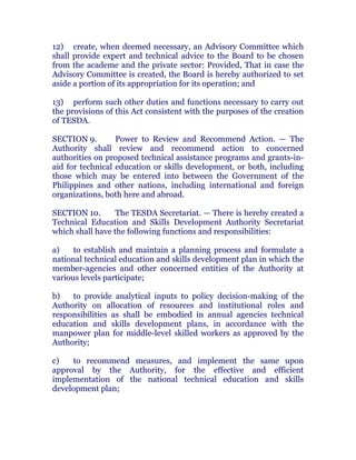 Republic act no. 7796 fs 5 answers | PDF