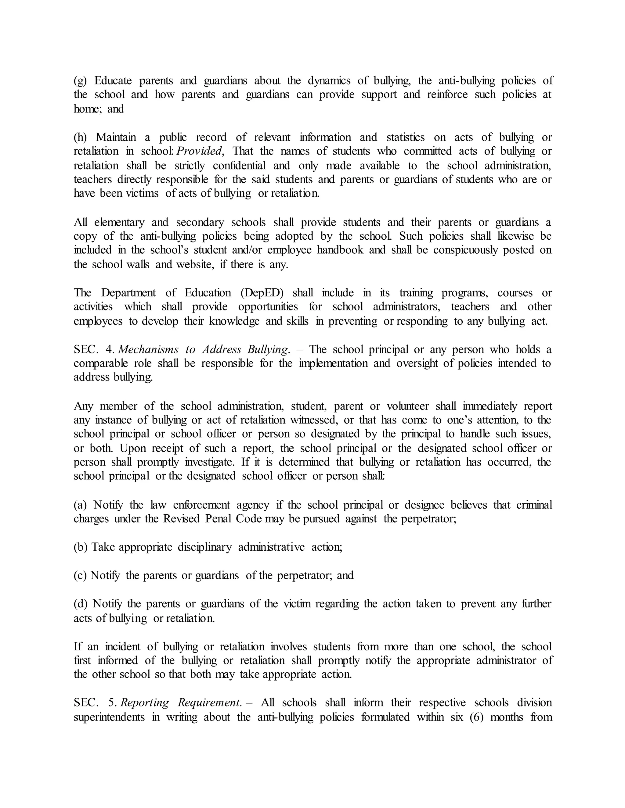 Republic act no. 10627 | PDF