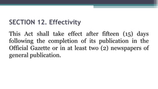 REPUBLIC ACT NO. 7079 - An act providing for the development and ...