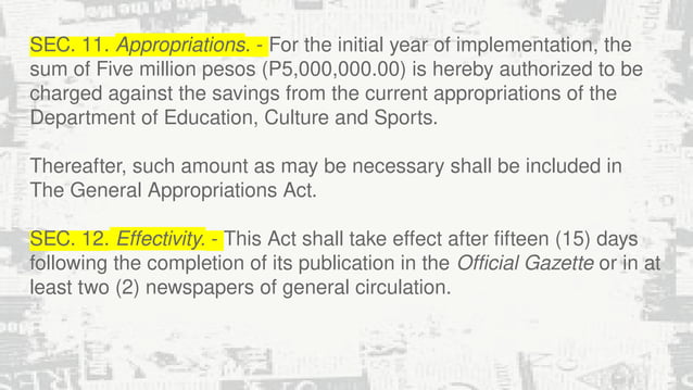 REPUBLIC ACT NO. 7079 - CAMPUS JOURNALISM.pptx | Student Financial Aid ...
